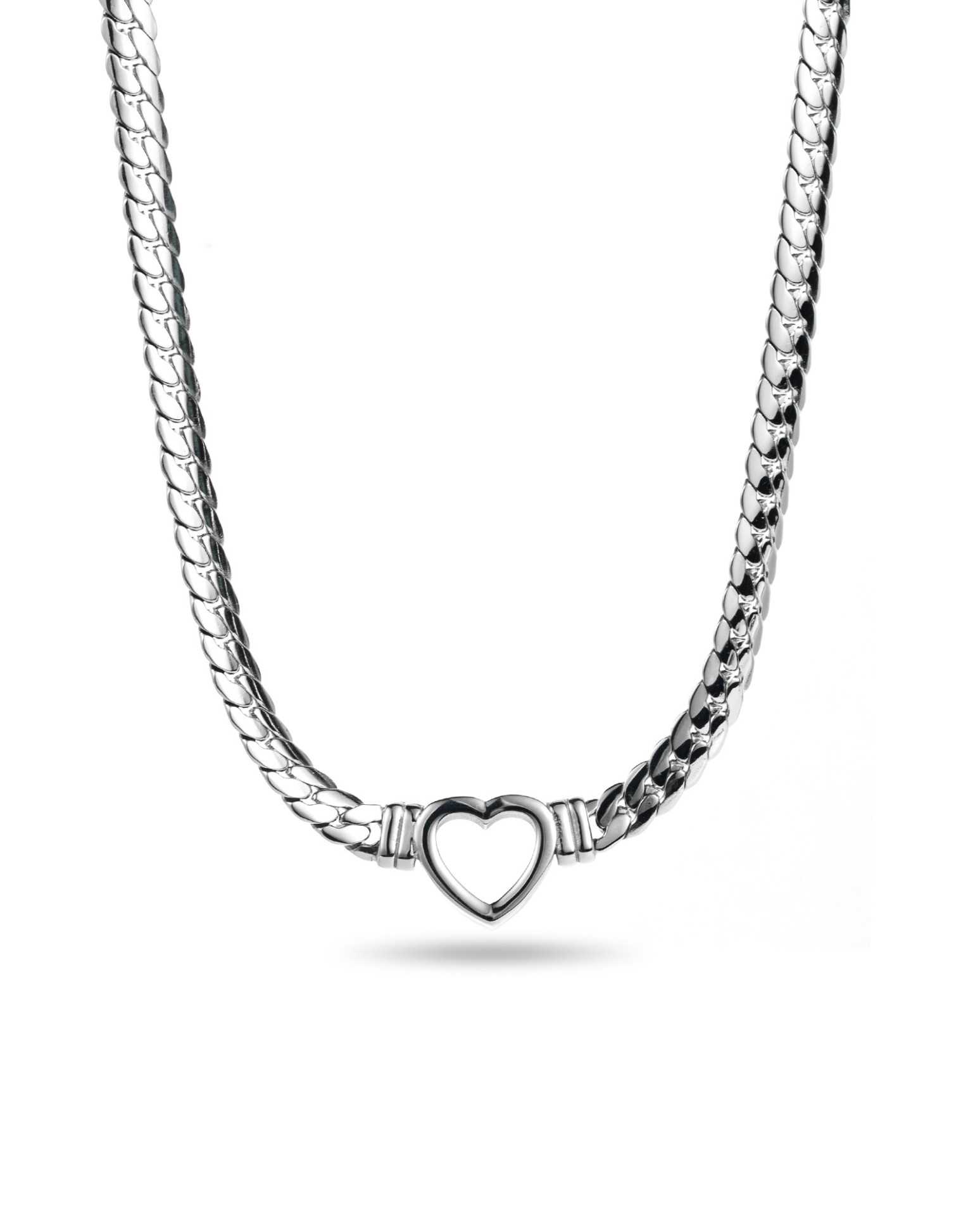 Heart Pendant Chain Necklace - SATINE