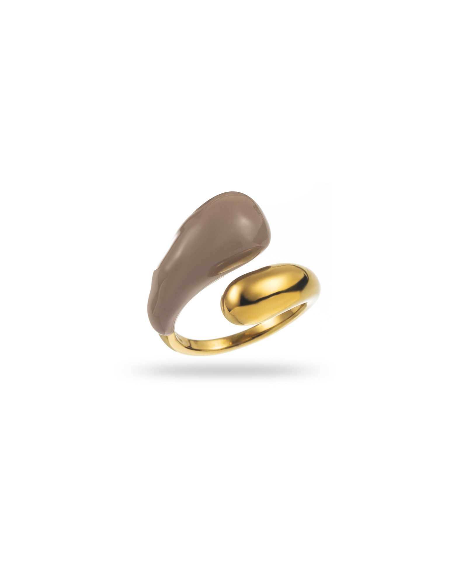 Bicolor Double Drop Open Ring - SATINE