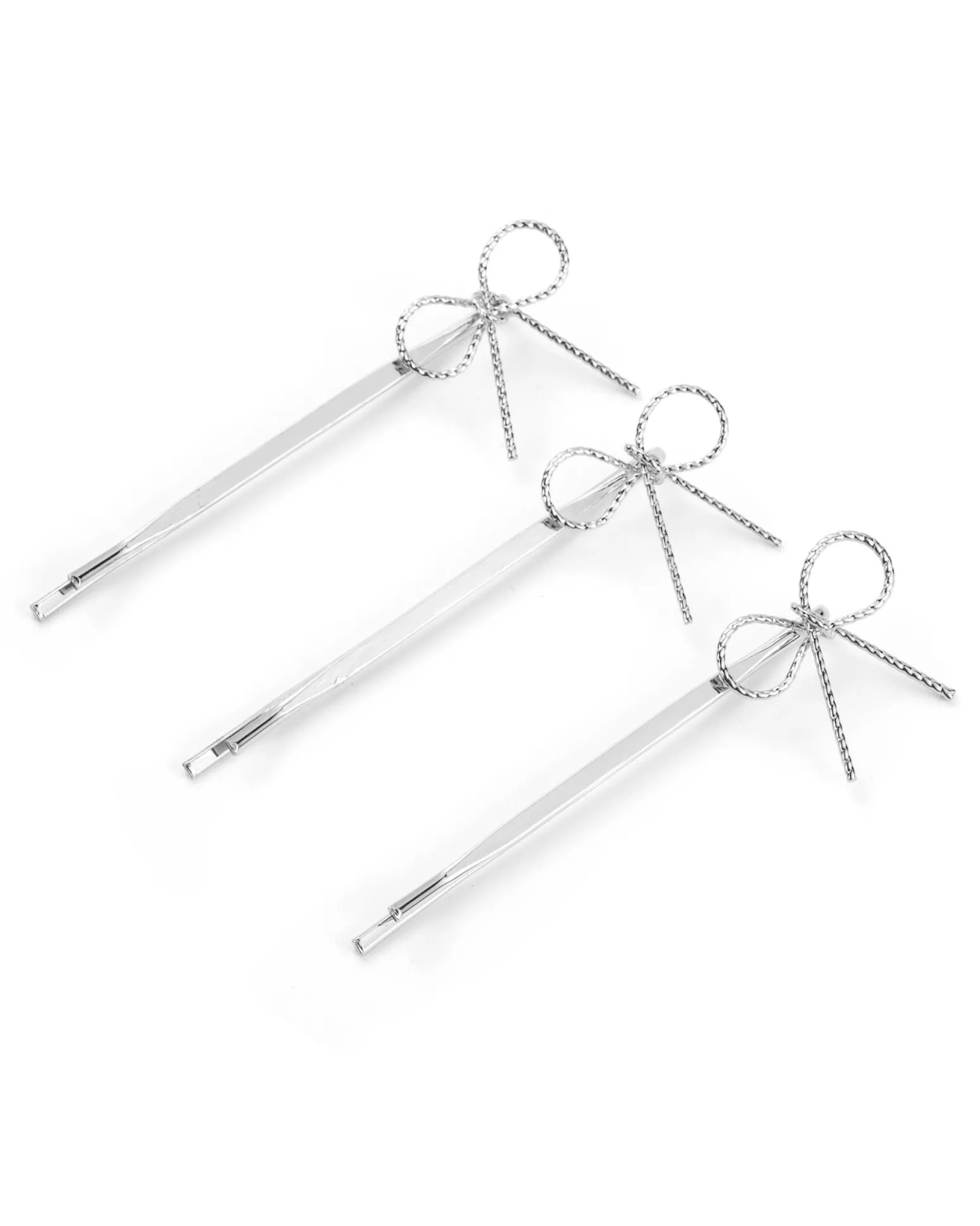 Set of 3 Bow Hair Pins - SATINE